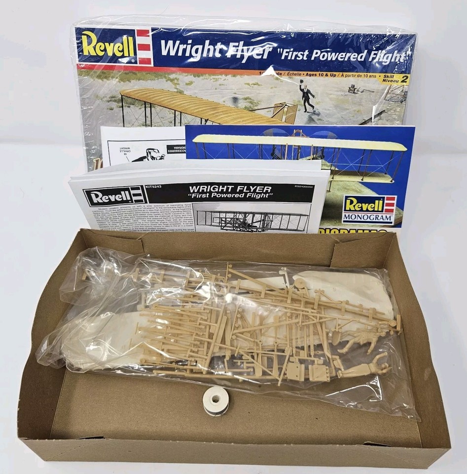 Wright Flyer Plastic Model Airplane Kit by Revell 1:39 2004 OPEN BOX 85 ...