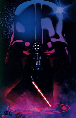 Jon Pinto SIGNED Disney Art Print ~ Star Wars / Darth Vader w/ Light ...