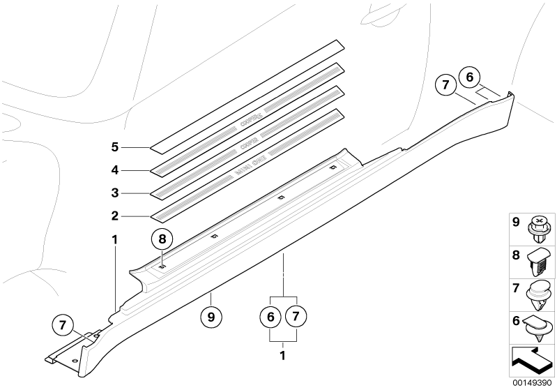 MINI Genuine Door Sill Pretection Strip Aluminium Aluminum COOPER ...
