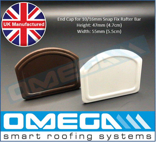 PVC Clip-in End Cap - for Snap Down, Rafter Supported Glazing Bars (10 ...