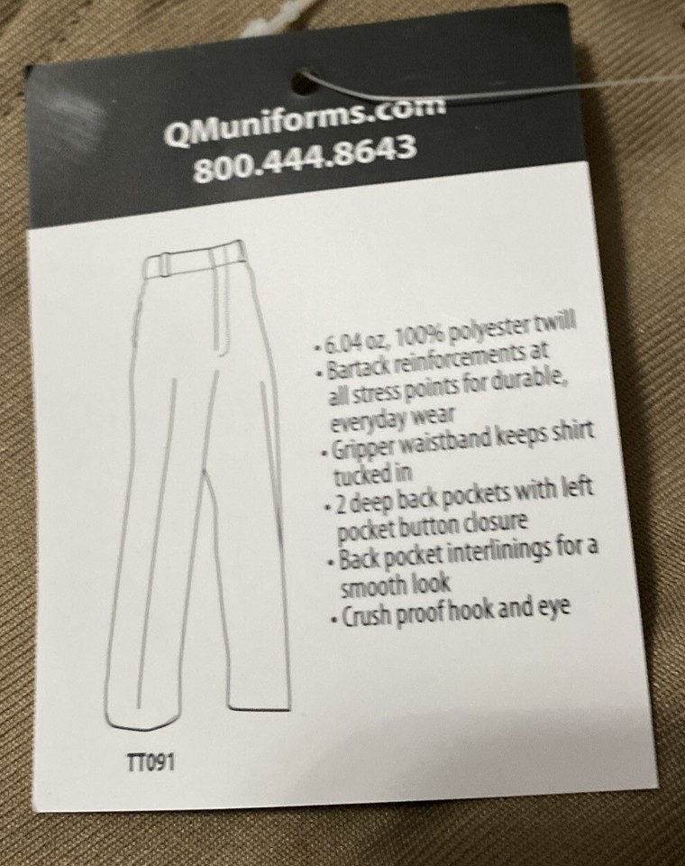 LawPro Polyester Fine Line Uniform Trouser Firefighter Pant Tan Police ...