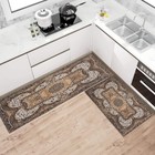 Brown Kitchen Rug Mat Farmhouse Kitchen Rugs Sets of 2 Washable Non ...