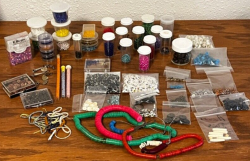 Large Mixed Bead Lot Antique Vintage Glass Gemstone Metal Crafts ...