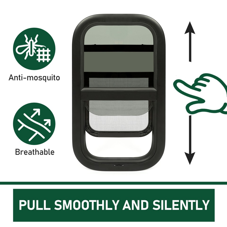 12" x 22" Vertical Slide RV Window w/Trim Ring & Mounting Kit For Cargo ...