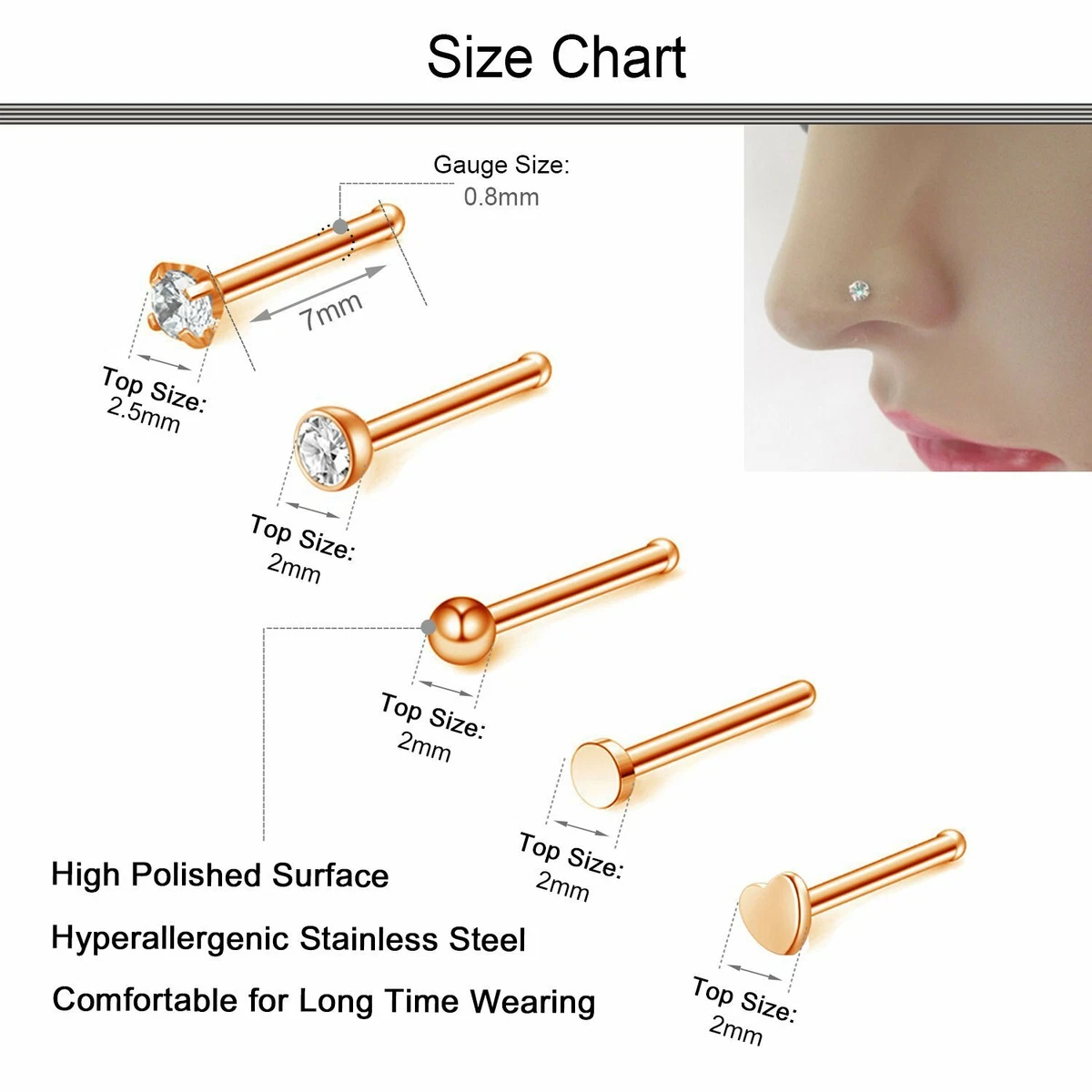 Lip Piercing Size Chart