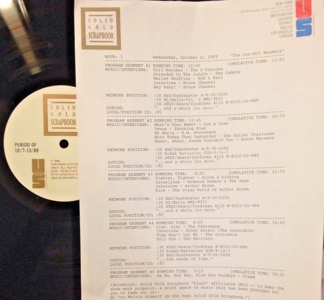 10/11/89 SOLID GOLD SCRAPBOOK FEATURES 16 60's ONE HIT WONDERS, RARE ...