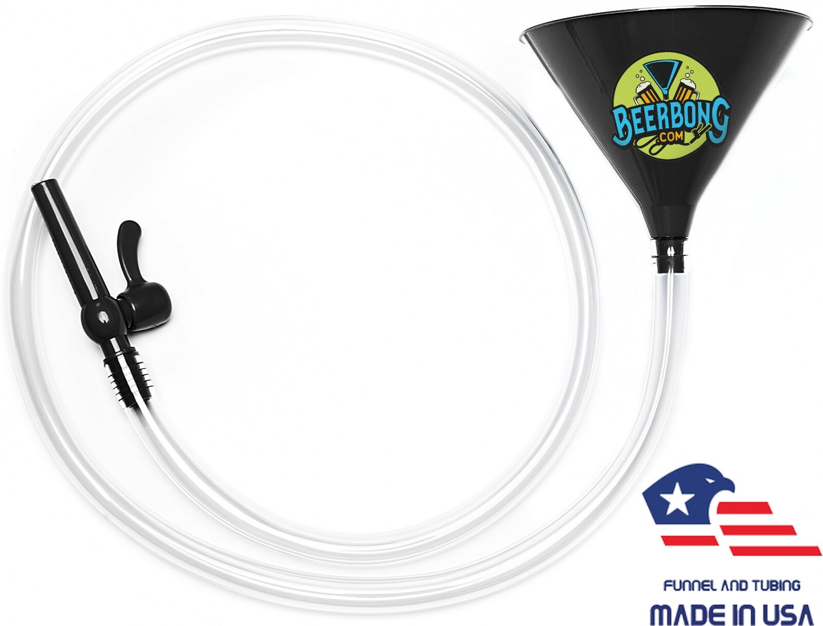 Social Distancing Beer Bong Funnel with Black Valve (6’ Long) | Black ...