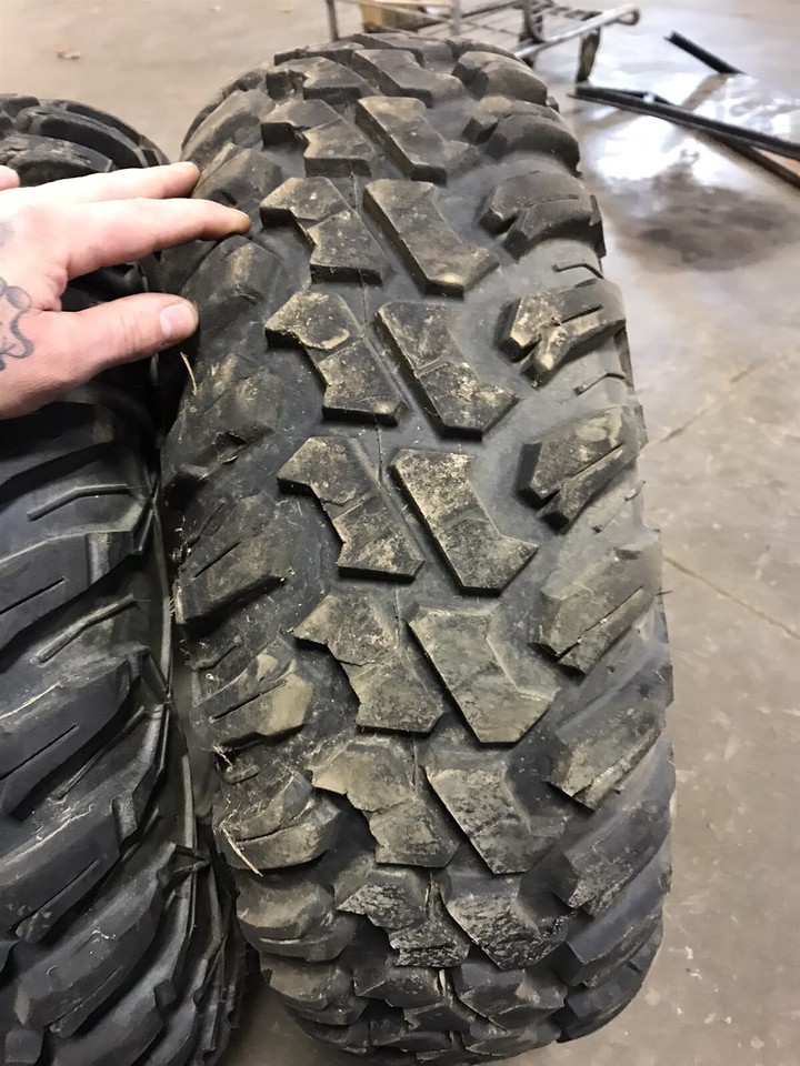 2012 Polaris RZR S 800 RZR800 Razor Front Wheel Rims Tires Set 27x9-12 Tusk