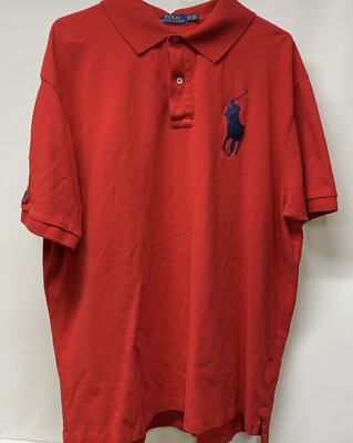 Polo Ralph Lauren Shirt Men's Size 2XB/2G Blue Big Pony #3 Rugby Tee | eBay