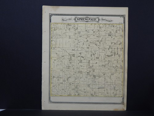 Wisconsin Fond du Lac County Map 1874 Springvale Township w/ Engravings ...
