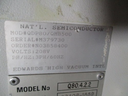 BOC Edwards QDP80/QMB500 High Vacuum INT Controller, Q80.4.2.2, Mattson ...
