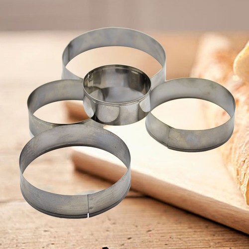 5 Pcs Stainless Steel Cookie Molds Set Round Shapes DIY Chocolate ...