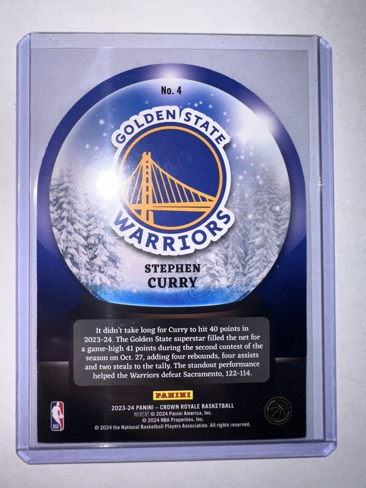 Stephen Curry SNO GLOBE PRIZM ASIA RED Die Cut Card 2023 Crown Royale ...