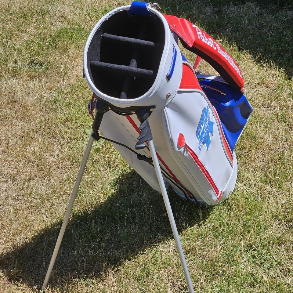 Pabst Blue Ribbon Golf Bag Red White Blue 6 Club Compartments 3 Pockets ...