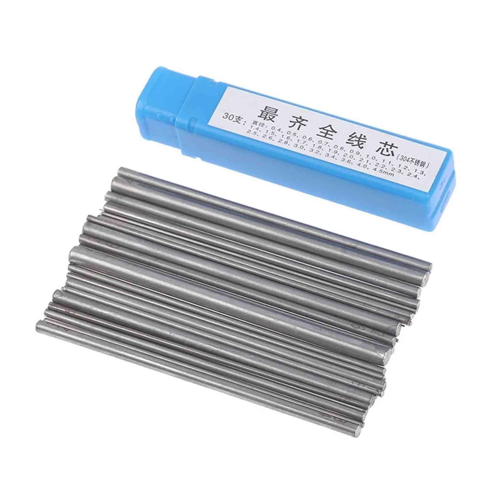 30x Stainless Steel Solid Rods Wire Core Necklace Ring Making 0.4mm to ...