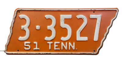 REPRODUCTION 1951 Tennessee License Tag TN Knox Vols & Vanderbilt Score ...