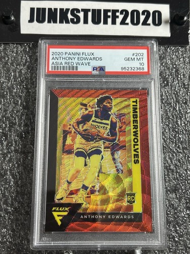 2020-21 Flux Anthony Edwards PSA 10 Red WAVE Prizm Rookie POP 9! Asia ...