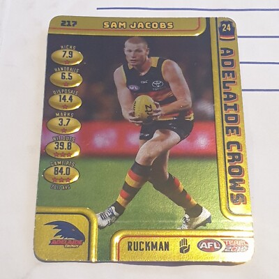 2018 Team Coach Sam Jacobs Gold card - Adelaide Crows | eBay