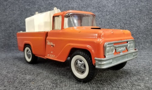 VTG 1960's BUDDY L DOG KENNEL TRUCK PICKUP TRUCK PRESSED STEEL ORANGE ...