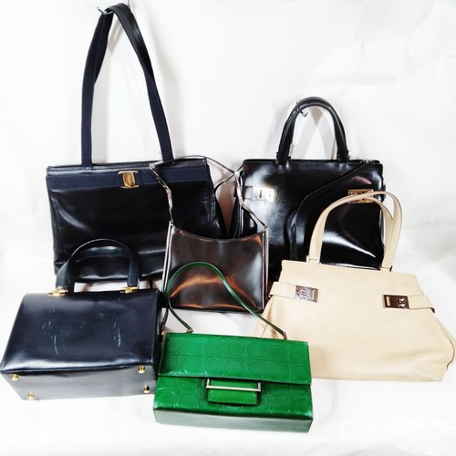 Salvatore Ferragamo Shoulder Bag Tote Bag 6 set Navy Leather 1564256 | eBay