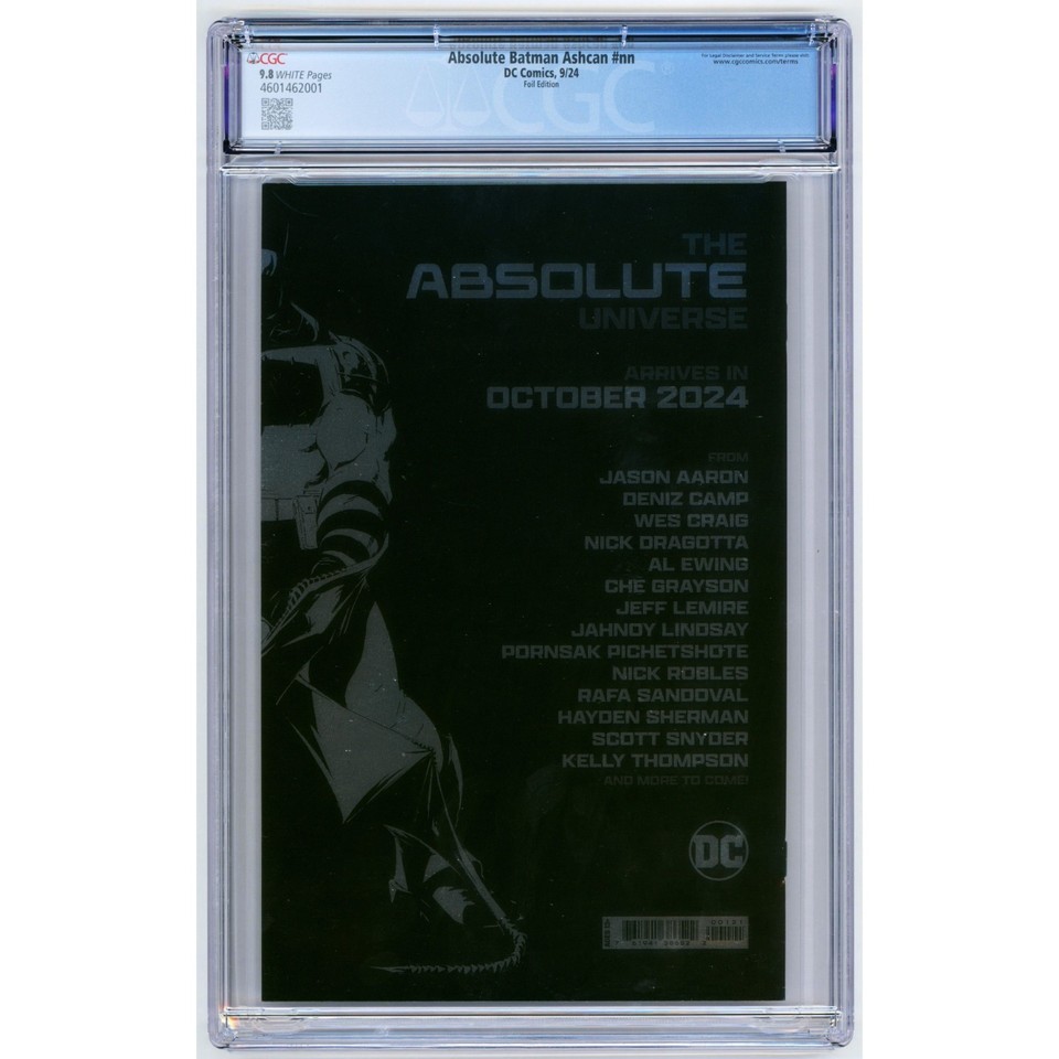 Absolute Batman Ashcan #nn 2024 DC CGC 9.8 [Foil Edition] SDCC 2024 ...