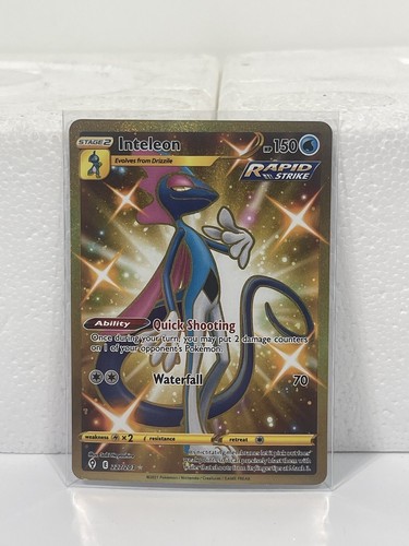 Pokemon TCG Inteleon Evolving Skies 227/203 Secret Holo Rare Gold Card ...