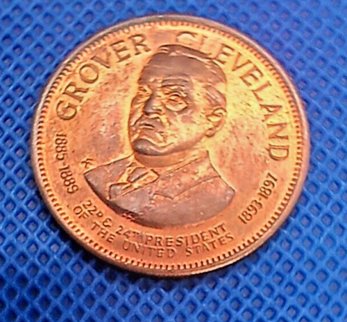 GROVER CLEVELAND US President Token Coin Bronze Medal With Reeded EGED ...