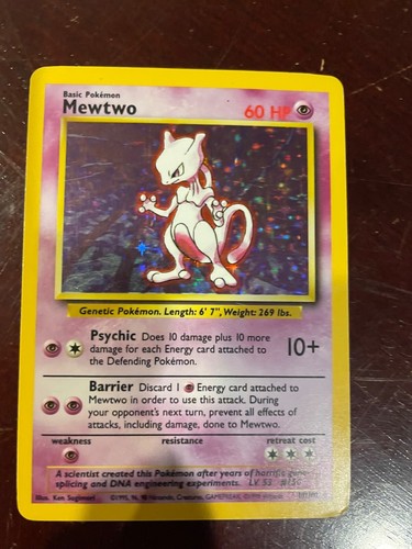 Authentic 1995 Mewtwo 101/102 Rare Base Set Holo Pokémon Card PSA 9 | eBay