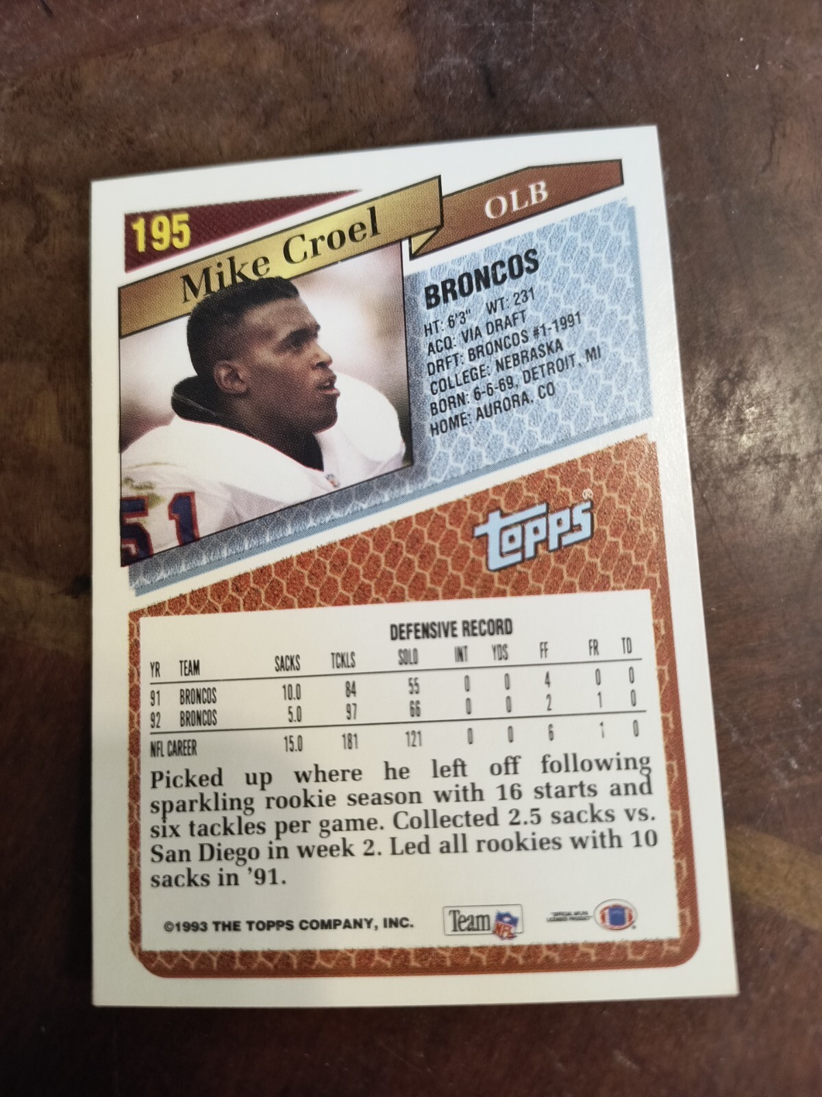 1993 Topps - Gold #195 Mike Croel for sale online | eBay