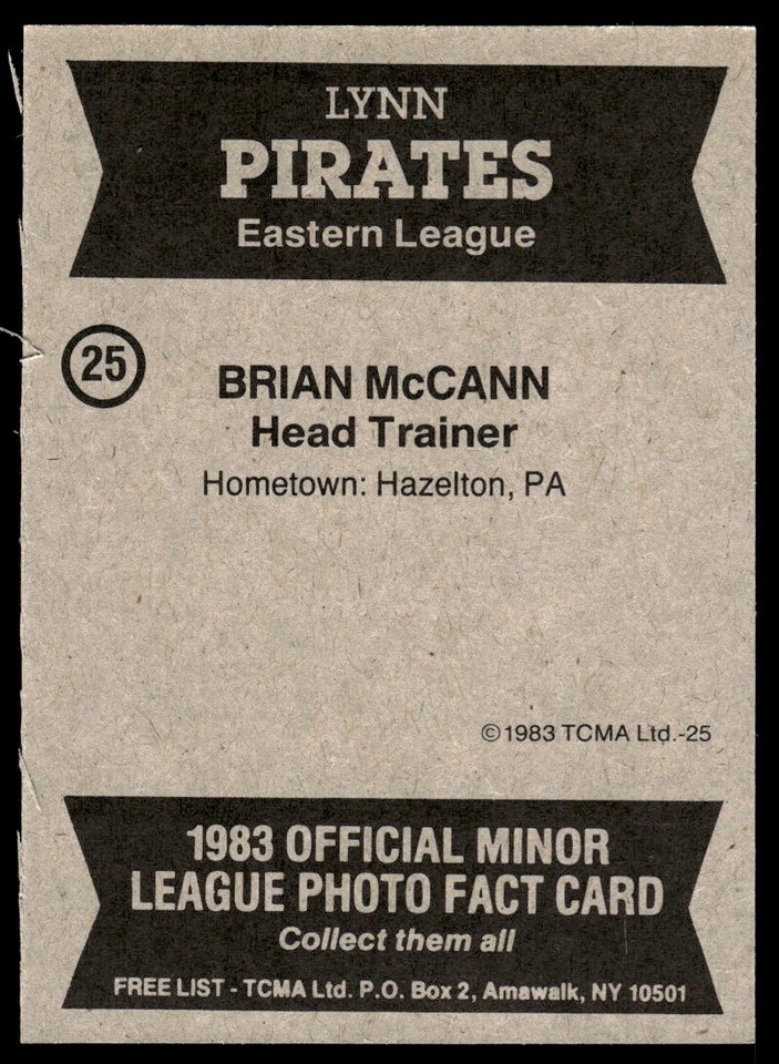1983 TCMA Lynn Pirates Gene Glynn Lynn Pirates #25 | eBay