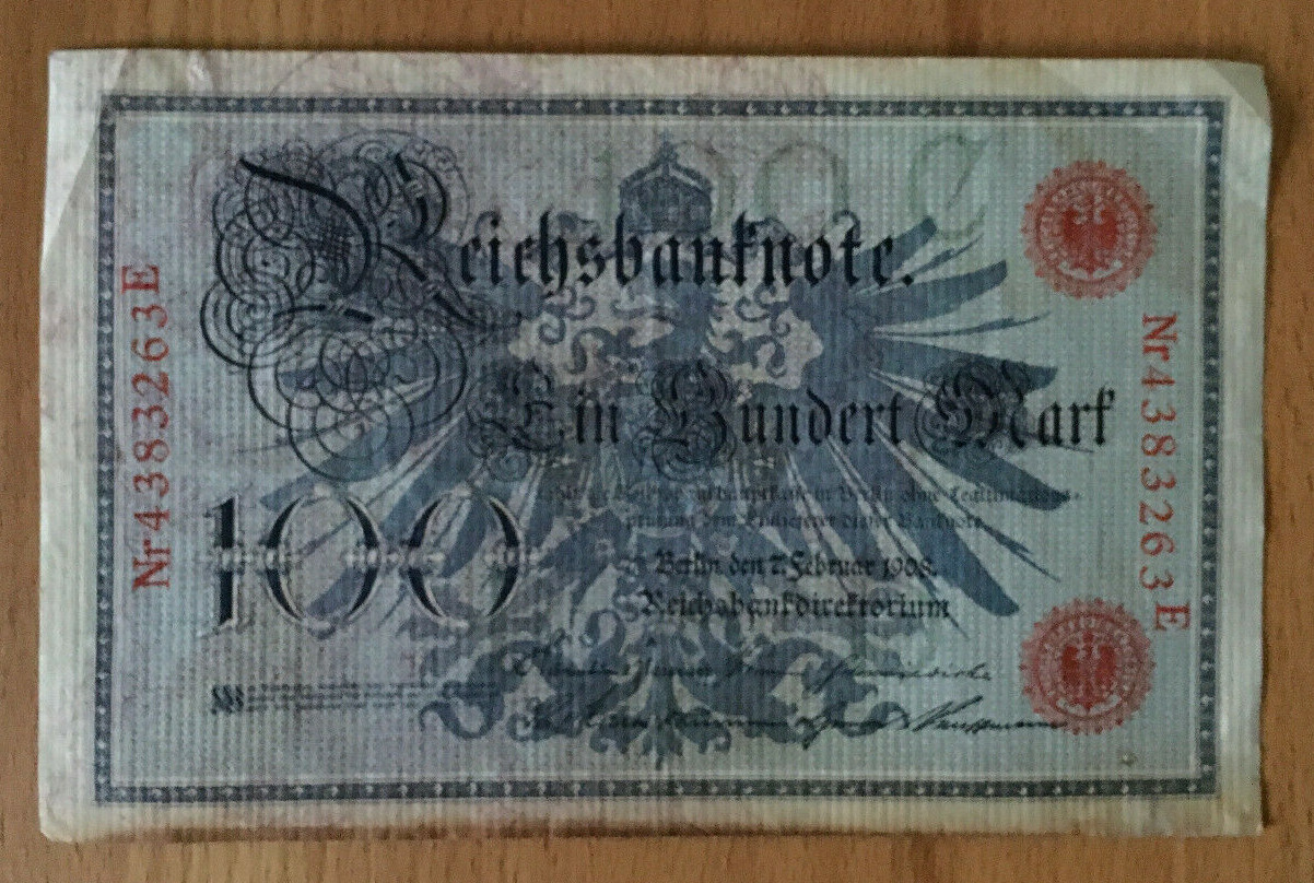100 Mark - Blauer Hunderter - Kaiserreich - 1908 - Einhundert Mark ...