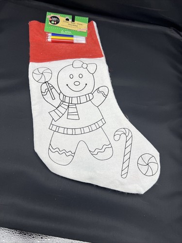 Christmas Stocking Color Your Own Stocking Fabric Stocking With Markers ...