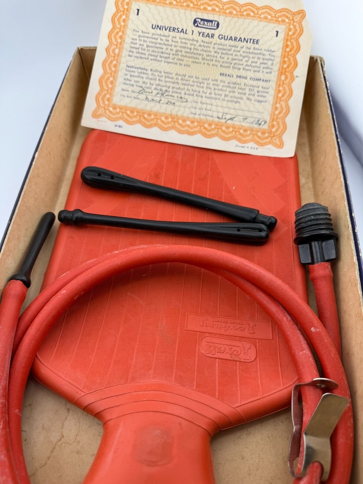 Vintage Red Rubber Enema Kit Rexall Roxbury Combination Fountain ...