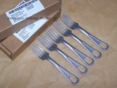 Mess Fork 5 NOS Stainless USA Military Army Utensil f Mess Kit Scout ...