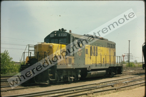 Original Slide Chicago & Northwestern CNW 1730 EMD GP9 Boon IA 5-4-74 ...