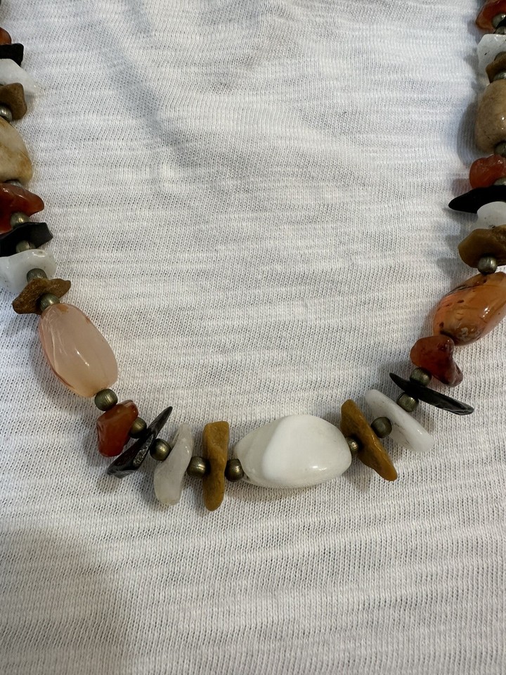 Greek Polished Agate Stone Gemstone Beaded Necklace Made In Greece ...