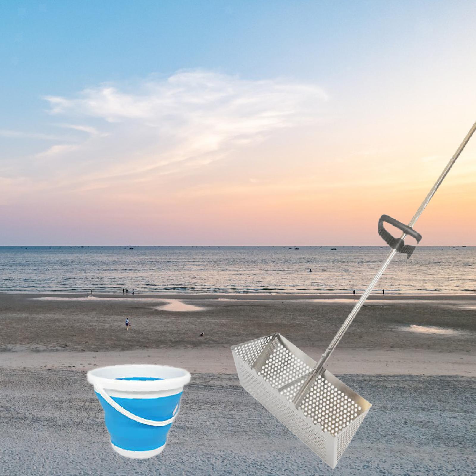 Sea Rake Tool Long Hand Steel Heavy Duty Easy Grip Sand Fleas Rake for ...