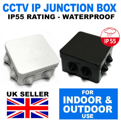 IP JUNCTION BOX CASE IP55 WATERPROOF GREY / BLACK FOR OUTDOOR ELECTRIC ...