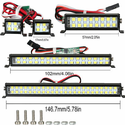 For SCX10 D90 TRX4 1/10 RC Climbing Car Spotlight Dual-Row Roof Lamp ...
