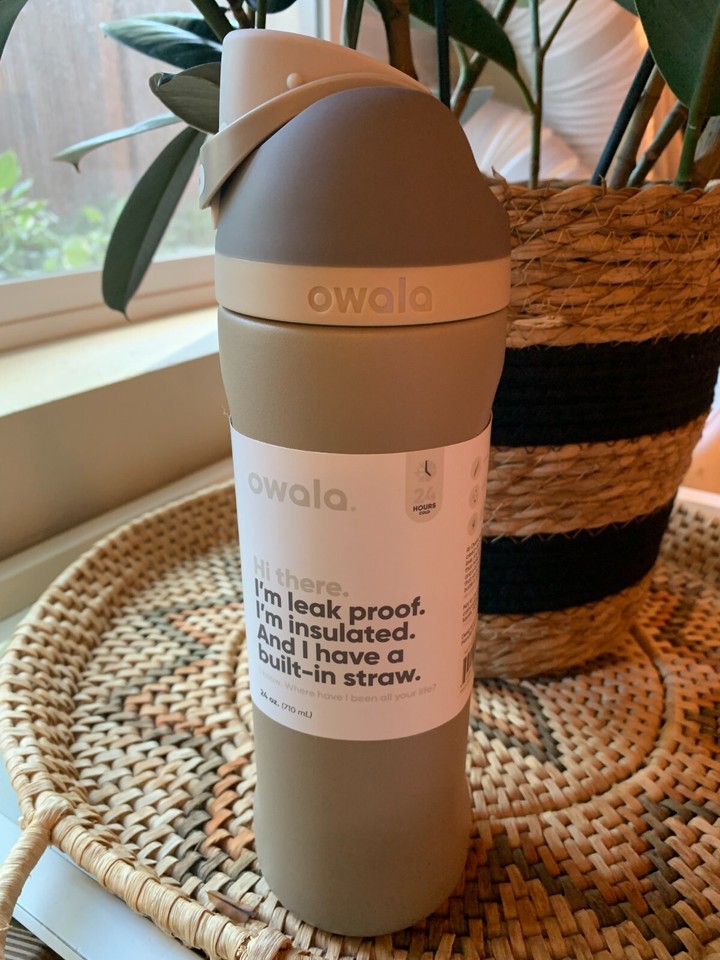 Owala "Down to Earth" 24oz Free Sip New Neutral Gray Brown Tan ...