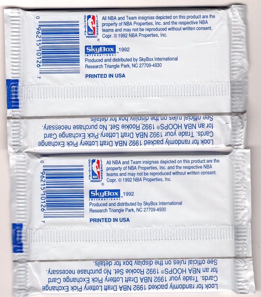 2 Packs 92/93 Hoops Basketball series 1 Bird, Jordan, Johnson USA Cards ...