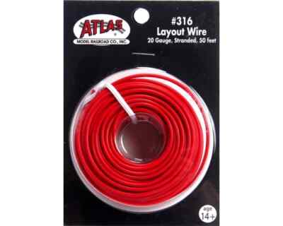 Red Layout Wire 20 Gauge HO N SCALE ATLAS 316 TRAIN TRACKS LAYOUT 50 ...