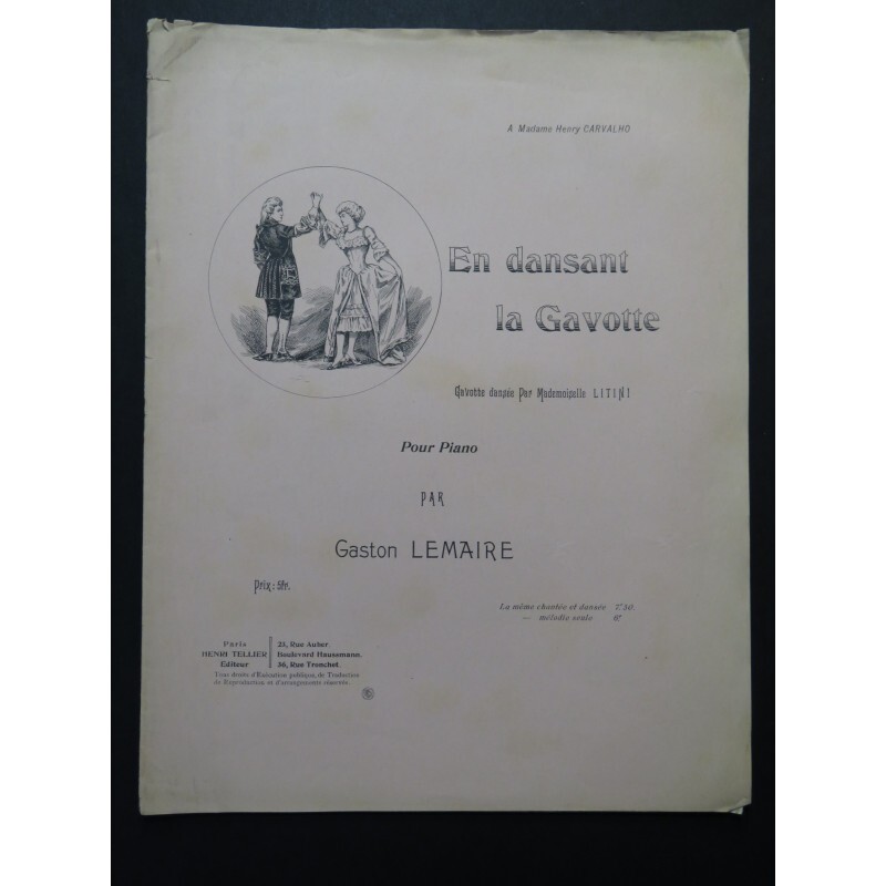 LEMAIRE Gaston Dancing The Gavotte Piano 1897 | eBay