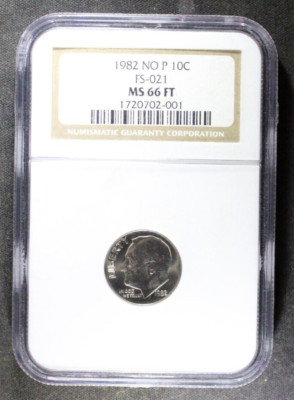 1982 Roosevelt Dime No P Mint Mark Error - NGC Graded MS 66 FT!!! | eBay