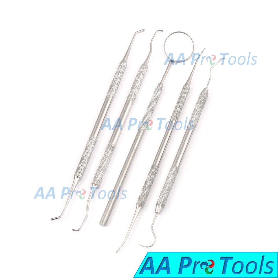 Stainless Steel Dental Tool Kit Dentist Prepared Dental Mirror Probe ...