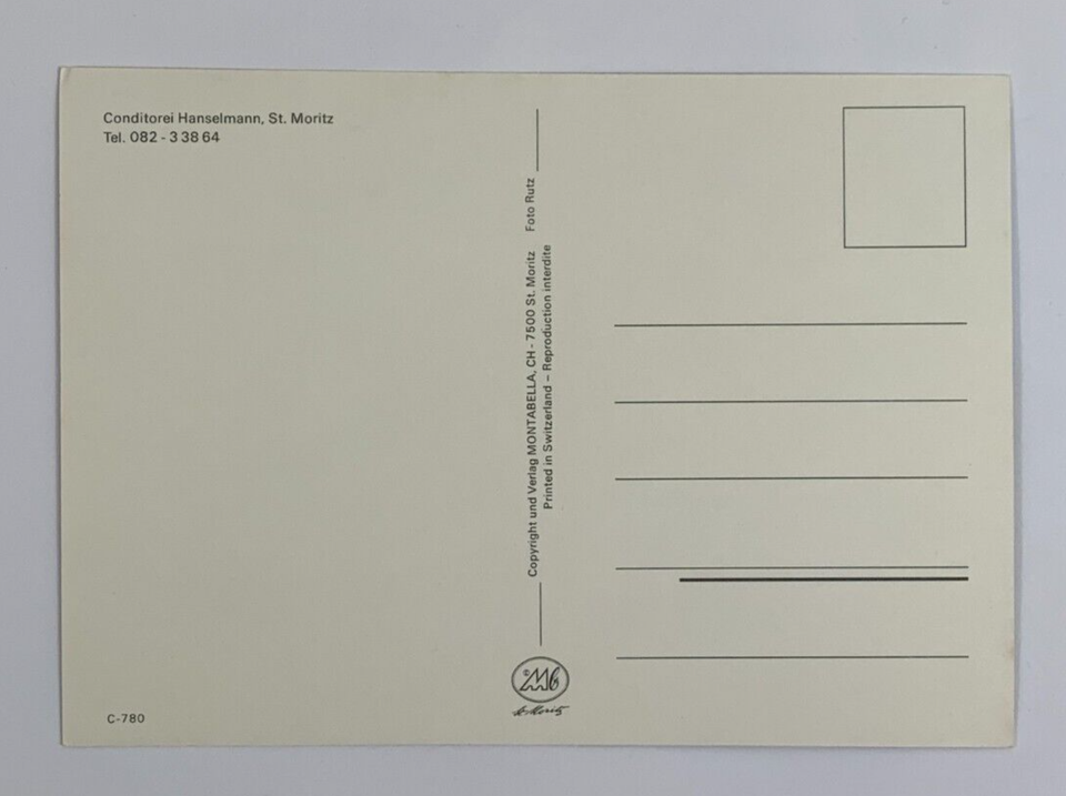 Confectionery Hanselmann St. Moritz Switzerland Postcard Conditorei | eBay