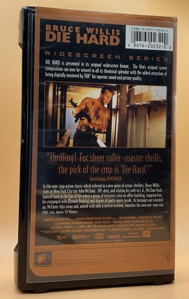 Die Hard VHS 1988, 1997 Widescreen Clamshell Bruce Willis **Buy 2 Get 1 ...