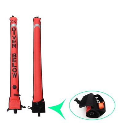 120cm Nylon SMB Marker Buoy with Spool and Snap for Diving Safety and ...