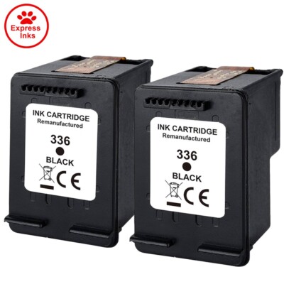 2 Black Ink Cartridge Fit For HP 2570 2573 2575 2575a 2575v 336 342 ...