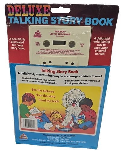 NEW Vintage TARZAN Lost In The Jungle Talking Story Book & Cassette ...